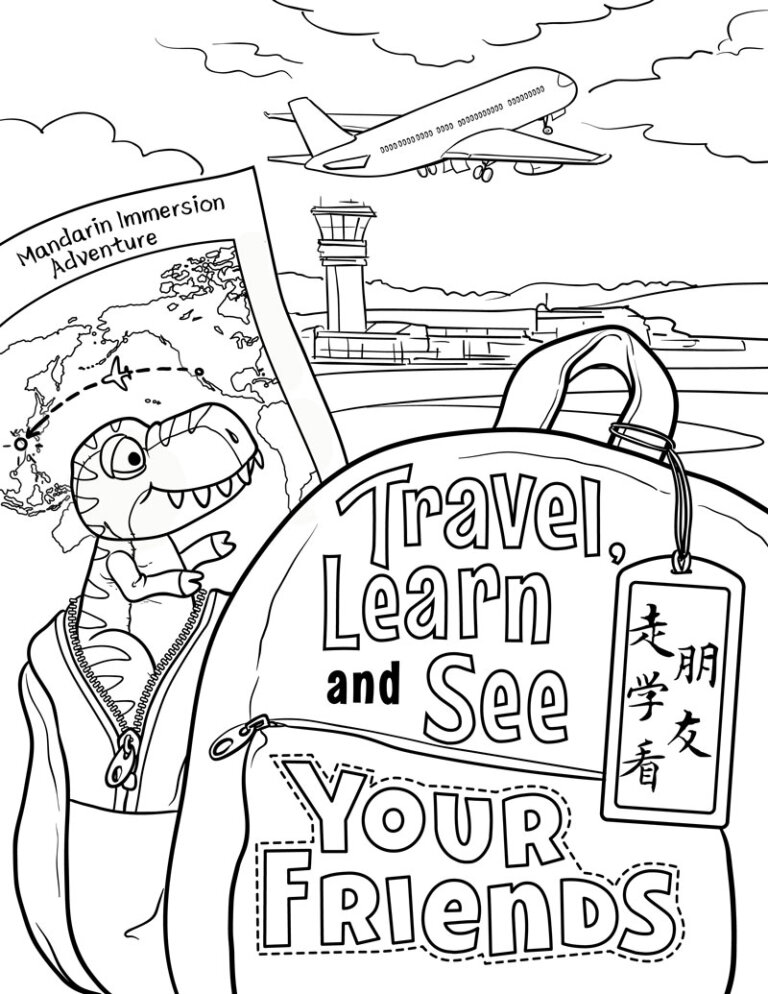Coloring Sheets - Travel, Learn and See Your Friends